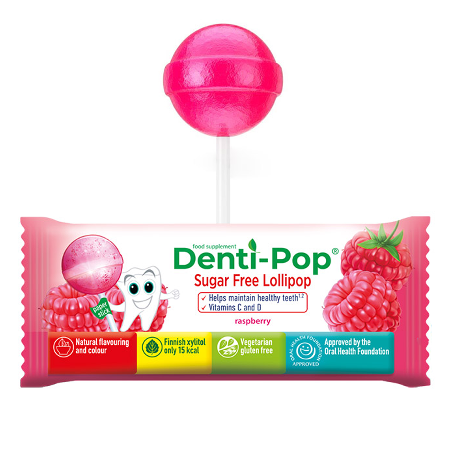 Denti Pop C And D Vitamins Raspberry Lollipop 40 pcs – Cosmolife