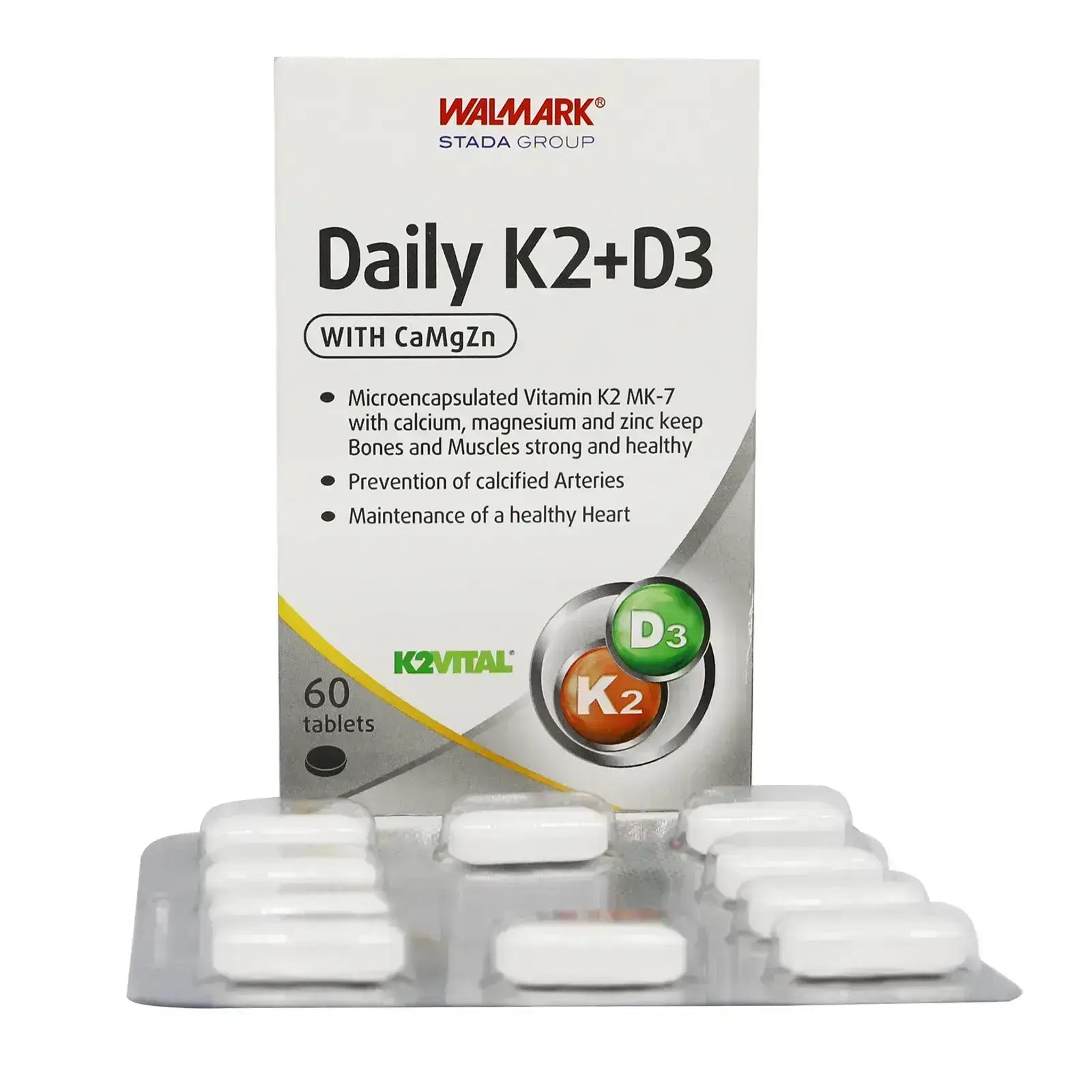 Walmark Daily K2 + D3 With Ca, mg, Zn Tabs 60'S vitamins & minerals ...