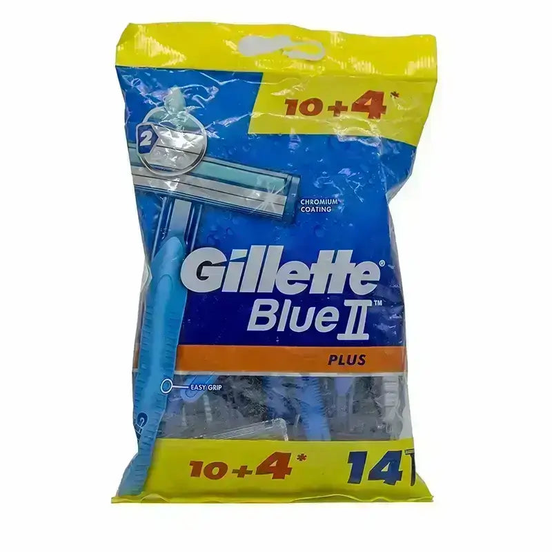 Gillette Blue II Plus Disposable Razors 10+4 Free – Cosmolife