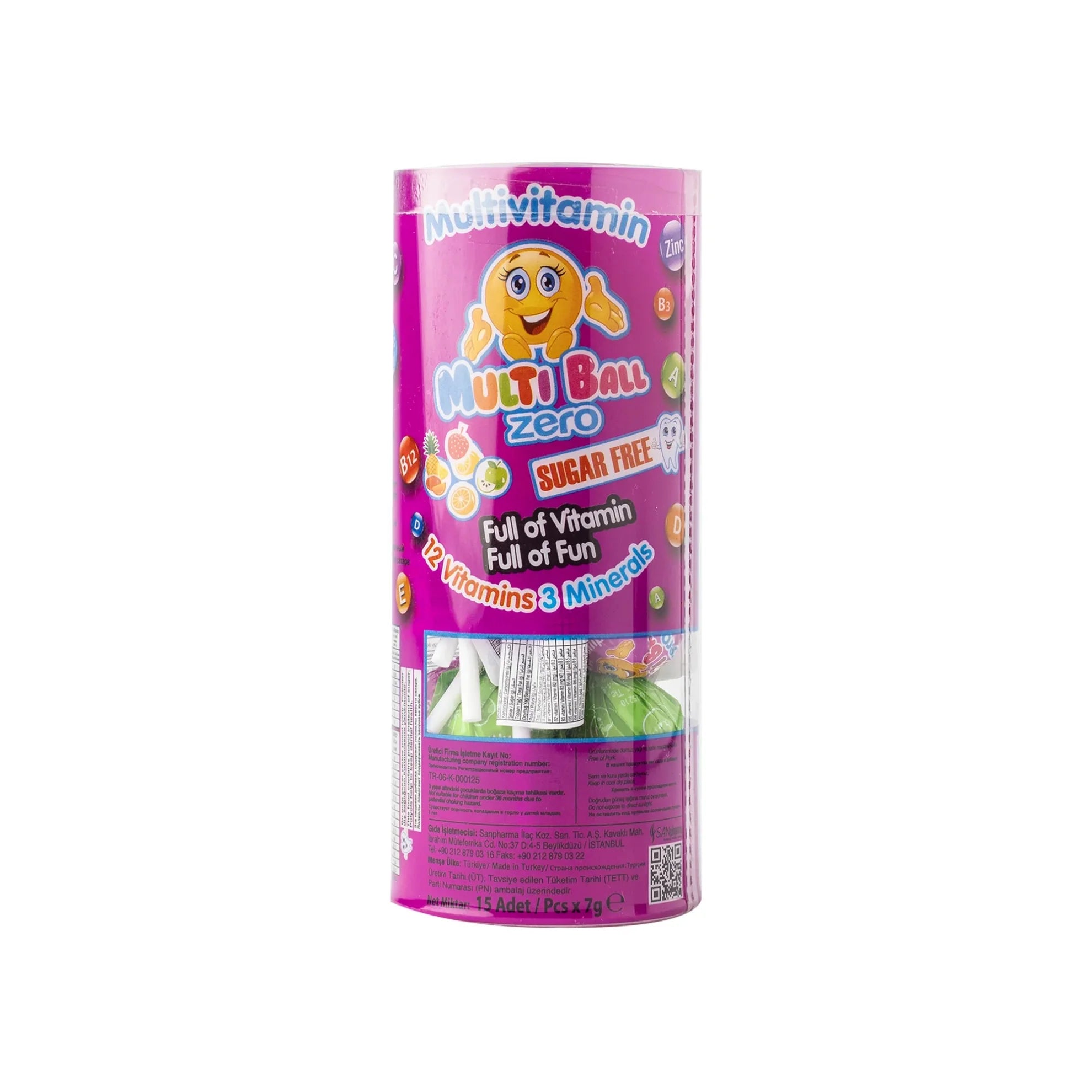 Multiball Vitamin Zero Sugar Lollipop 7 gr X 15 Pcs – Cosmolife